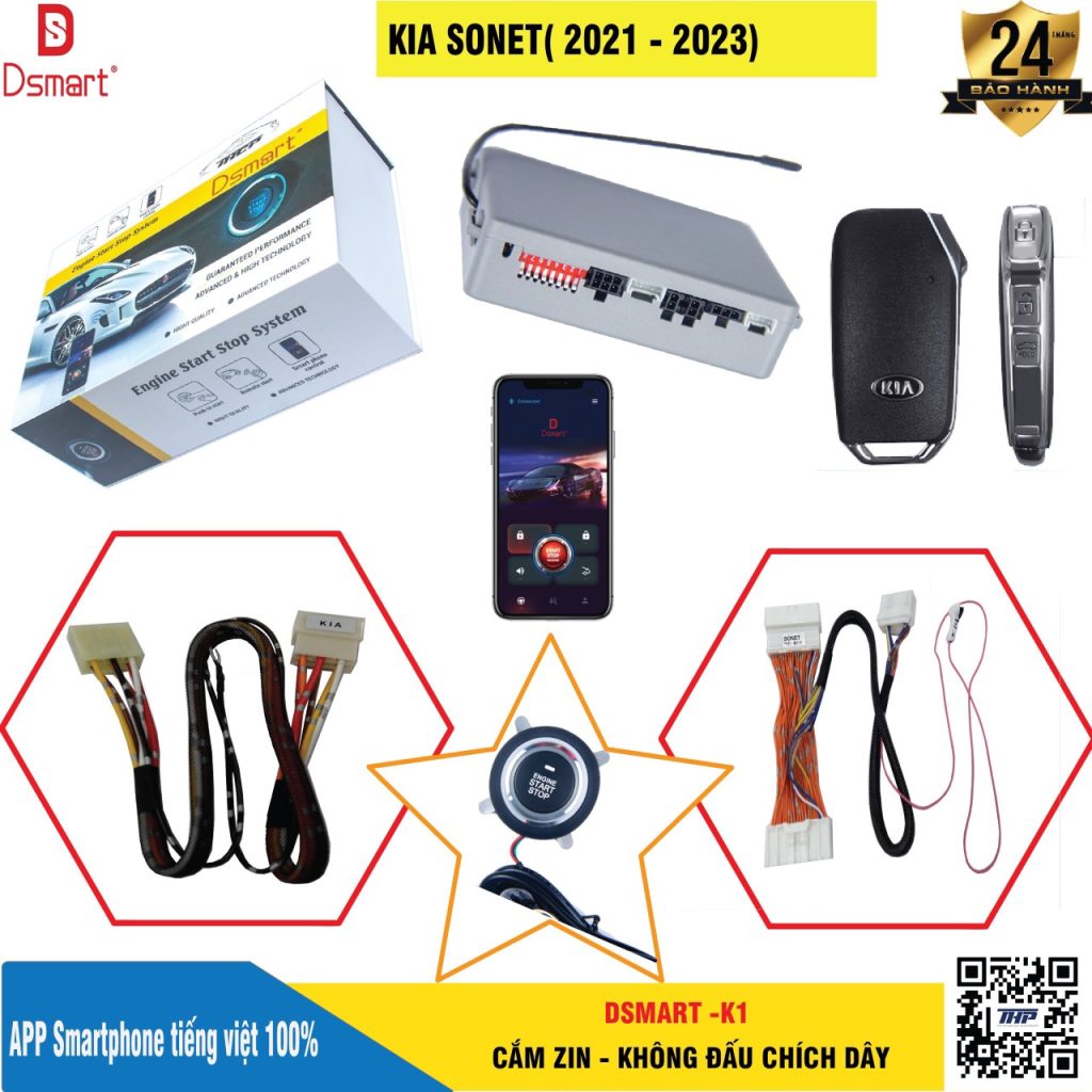 DSMART K1 – ĐỀ NỔ TỪ XA DÒNG XE KIA SONET ( 2021-2022) CẮM ZIN - THP